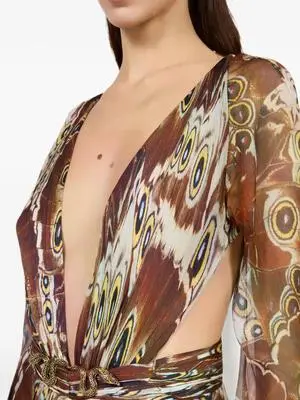 Roberto Cavalli Butterfly-print Maxi Dress