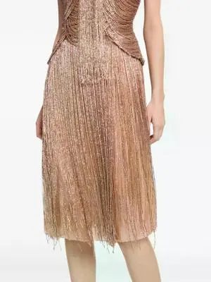 Elie Saab Bead-embroidered Fringed Midi Skirt