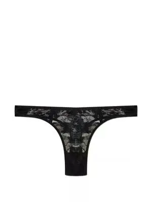 DIESEL® Micro-punchy-utlt Logo-plaque Thong - Black