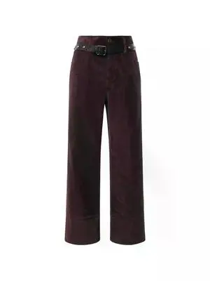 Pinko Belted Corduroy Trousers - Purple