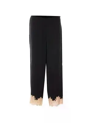 Rixo Marcela Lace-trimmed Trousers - Black