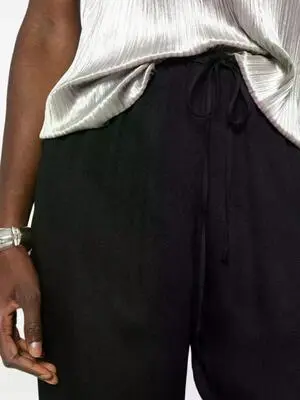 FORTE_FORTE Drawstring Waist Elasticated Cuff Trousers - Black