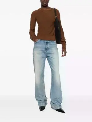 BASERANGE Ribbed-trim Sweater - Brown