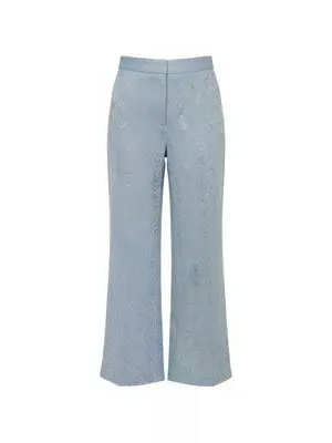 ODEEH Light Herringbone Cropped Trousers
