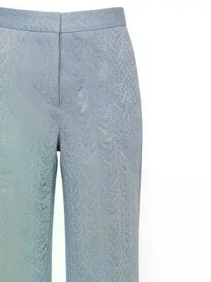 ODEEH Light Herringbone Cropped Trousers