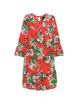 MARCO BOLOGNA Floral-print Ruffled Mini Dress - Red