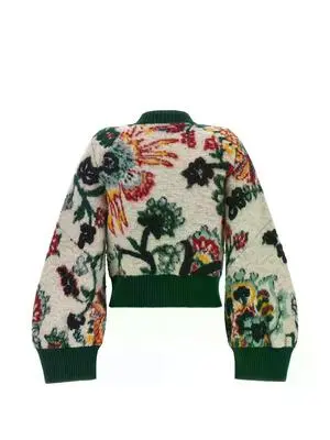 Sacai Floral-jacquard Cropped Jacket