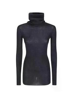 Rick Owens Ls Tube Ribbed-knit Roll-neck Sweater