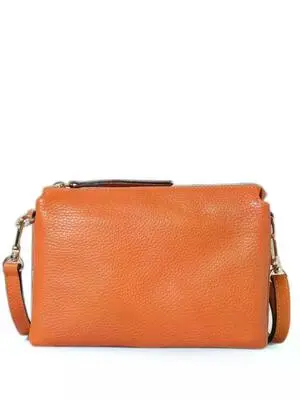 SKYTOS Ale Pebbled Leather Cross Body Bag - Orange