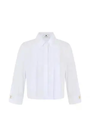 Elisabetta Franchi Cropped Pintuck Shirt - White