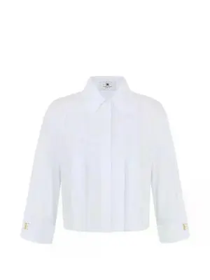 Elisabetta Franchi Cropped Pintuck Shirt - White