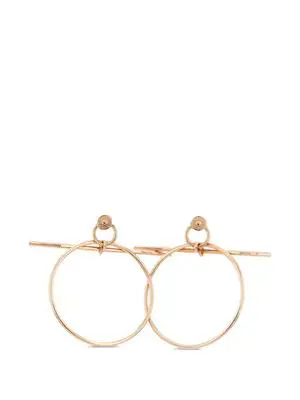Hermès 18k Rose Hoop Earrings - Gold