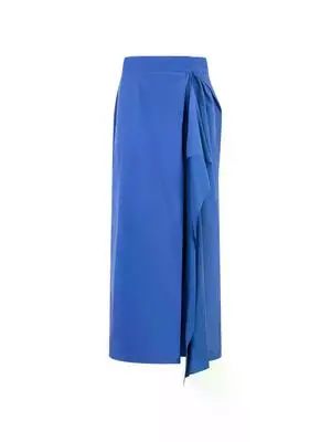 Alberta Ferretti Asymmetrical Draped Maxi Skirt
