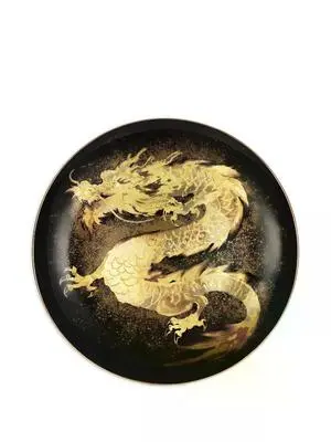 Shanghai Tang Dragon-print Watersky Plate - Black