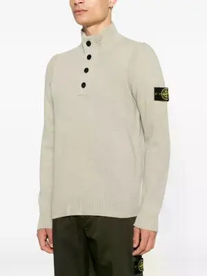 Stone Island Logo Patch High Neck Sweater