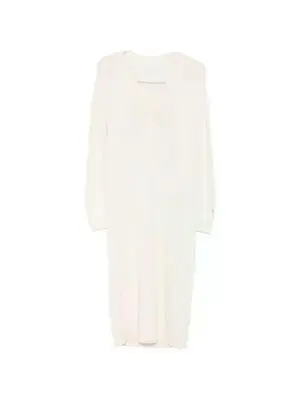 Liviana Conti V-neck Knitted Midi Dress - Neutrals