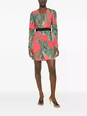 MARCO BOLOGNA Palm Print Wrap Mini Dress