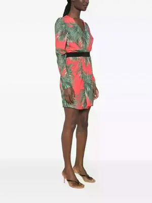 MARCO BOLOGNA Palm Print Wrap Mini Dress