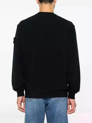 Stone Island Logo Patch Long Sleeve Sweater - Blue