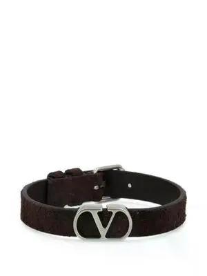 Valentino Garavani Vlogo Signature Suede Bracelet - Brown