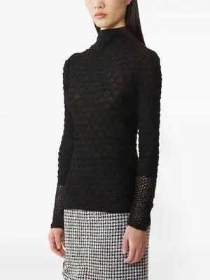 LANVIN High-neck Top In Wool And Mohair