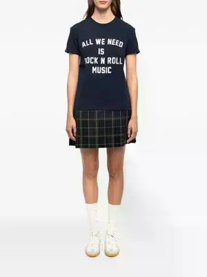 Zadig&Voltaire Strass-embellished Slogan Print T-shirt - Blue