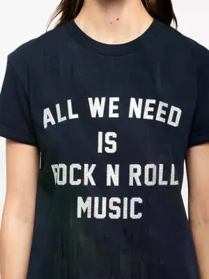 Zadig&Voltaire Strass-embellished Slogan Print T-shirt - Blue
