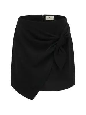 Elisabetta Franchi Knot-detail Asymmetric Skirt - Black