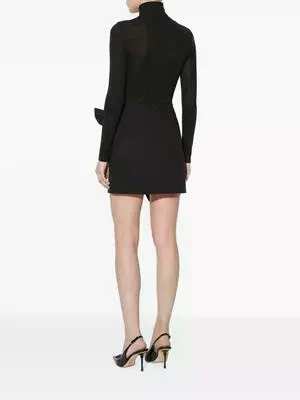 Elisabetta Franchi Knot Detail Asymmetric Mini Skirt - Black