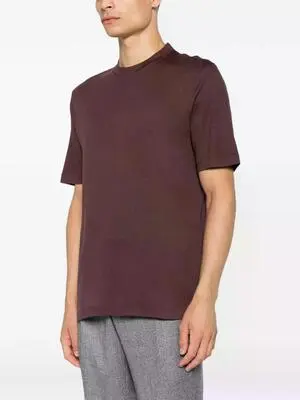 Canali Round-neck Short-sleeve T-shirt - Red