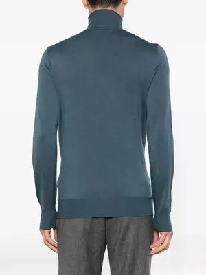 Canali Roll-neck Long-sleeve Sweater - Blue