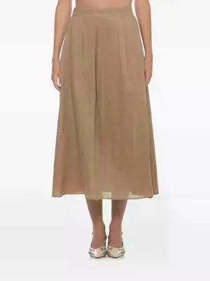 EMME Elasticated-waist Linen Midi Skirt