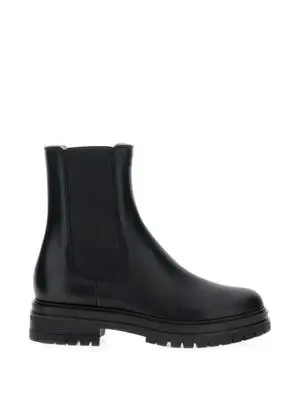 GIANVITO ROSSI Elastic-panel Leather Chelsea Boots - Black