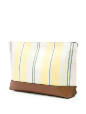 Ralph Lauren Striped Leather-trim Clutch Bag