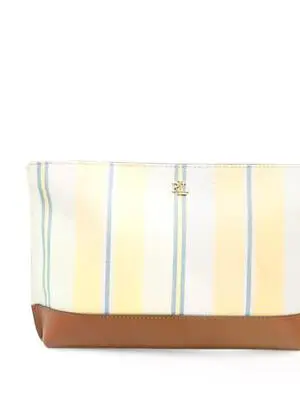 Ralph Lauren Striped Leather-trim Clutch Bag