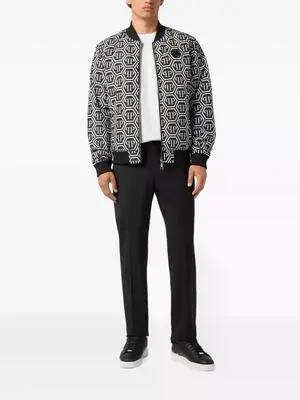 Philipp Plein Nylon Bomber Monogram Jacket