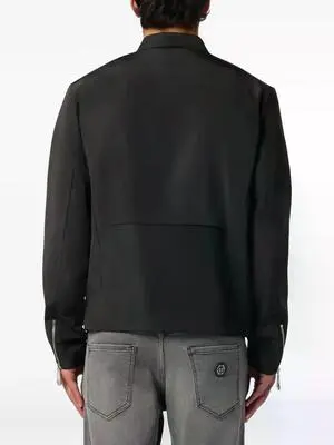 Philipp Plein Nylon Moto Jacket With Hexagon Logo Patch