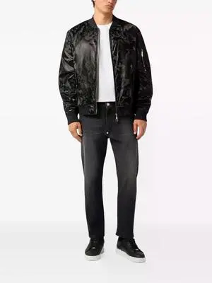 Philipp Plein Camouflage Nylon Bomber Jacket