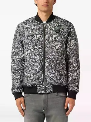 Philipp Plein Nylon Bomber All-over Tattoo Jacket