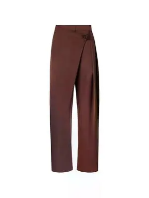 Pinko Asymmetric Waistband Pleated Trousers - Brown