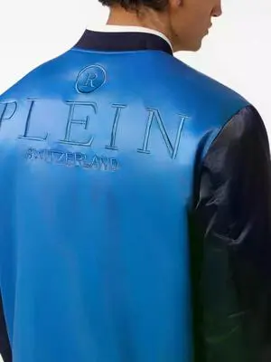 Philipp Plein Satin College Bomber Logo Jacket