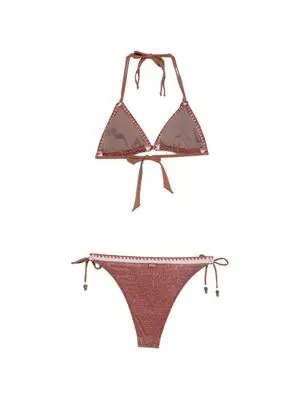 BANANA MOON Glitter-effect Crochet-trim Bikini