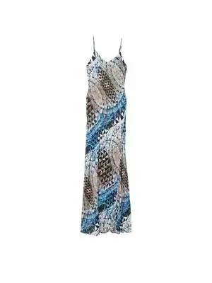 Bcbgmaxazria Geometric Print V-neck Maxi Dress