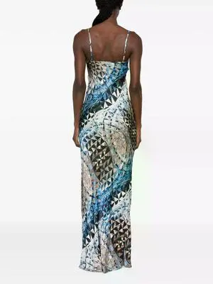 Bcbgmaxazria Geometric Print V-neck Maxi Dress