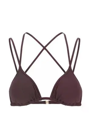 MAISON ANAMI Criss-cross Strap Bikini Top - Brown