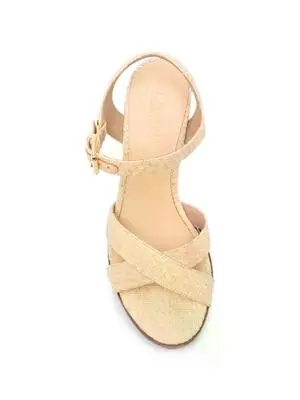 Ralph Lauren Emeryn Crossover-strap Heeled Sandals