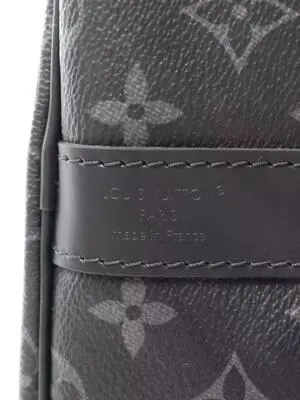 LOUIS VUITTON Monogram Eclipse Keepall Bandoulière 55 Luggage Bag - Black