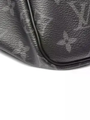 LOUIS VUITTON Monogram Eclipse Keepall Bandoulière 55 Luggage Bag - Black