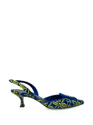 Manolo Blahnik Mayslibi Floral-print Pumps