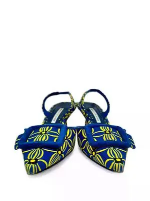 Manolo Blahnik Mayslibi Floral-print Pumps